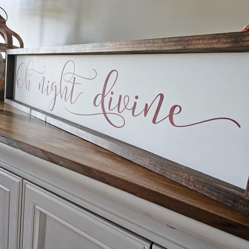 Oh Night Divine Sign, Farmhouse Wood Christmas Sign, Country Christmas ...