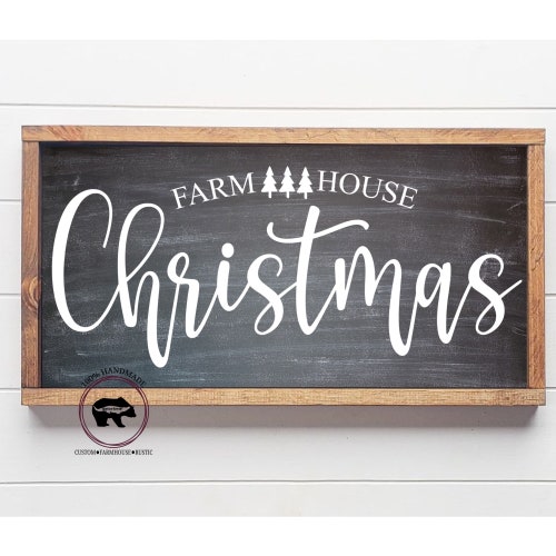 Rustic Farmhouse Christmas Tree Sign Vintage Style Wood Sign - Etsy