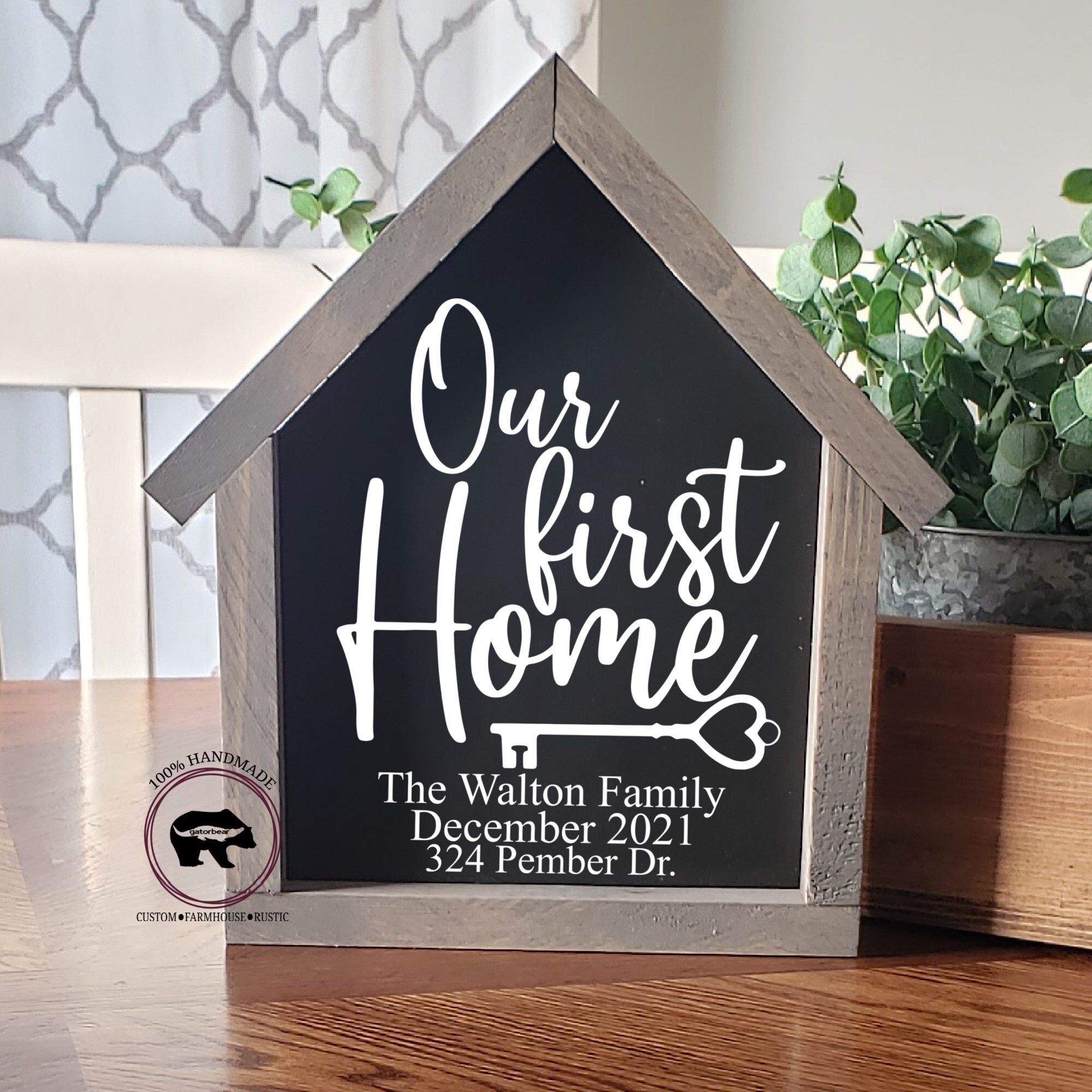 Our First Home Sign Housewarming House Shaped Sign Shelf - Etsy