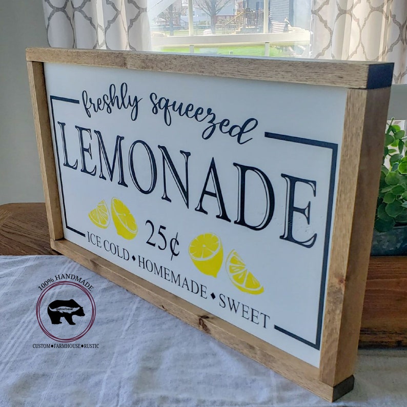 Lemonade Sign Farmhouse Lemonade Sign Lemon Decor Kitchen | Etsy