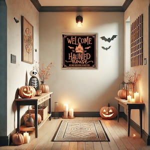 Welcome to Our Haunted House Wood Sign, Haunted House Decor, Halloween ...