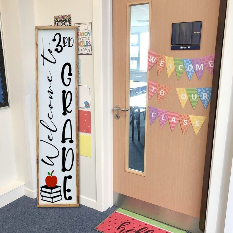 Welcome to Third Grade Wood Sign, Classroom Welcome Sign, Classroom ...