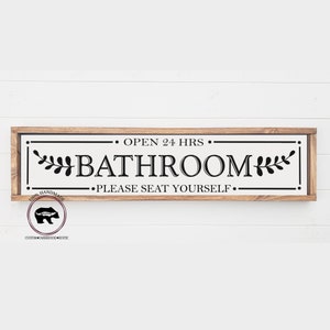 Farmhouse Bathroom Sign Bathroom Wall Decor Rustic Bathroom - Etsy