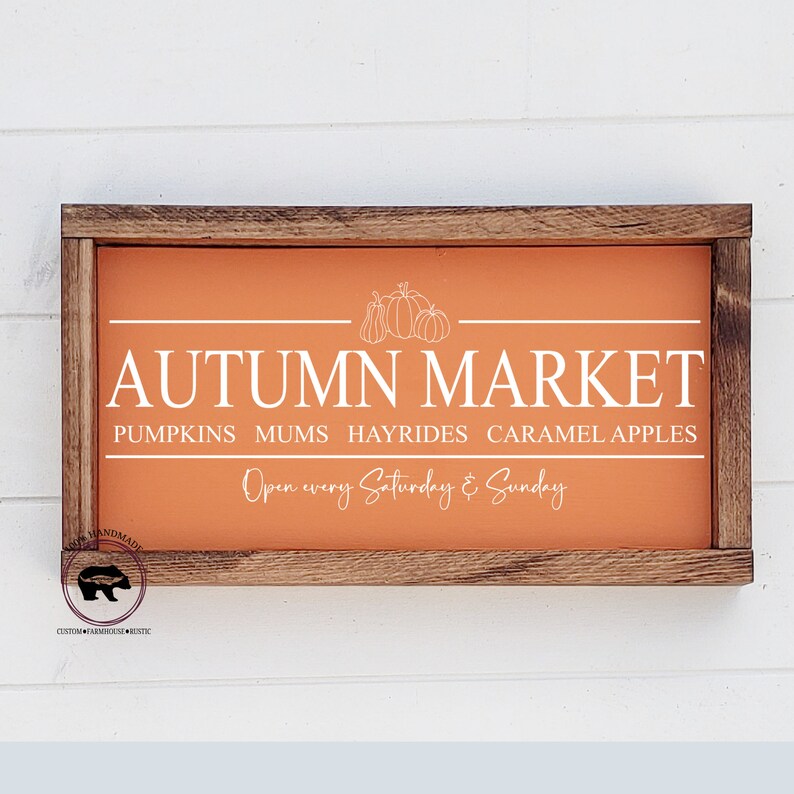 Autumn Market Fall Sign Fall Market Sign Rustic Fall Wood - Etsy