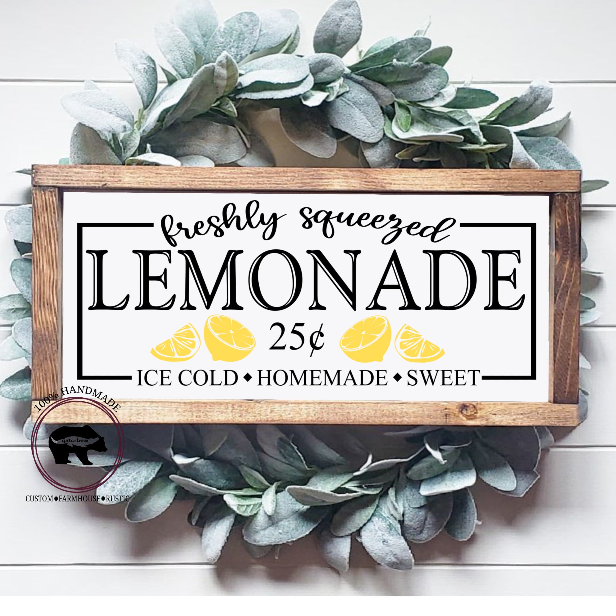 Lemonade Sign Farmhouse Lemonade Sign Lemon Decor Kitchen | Etsy