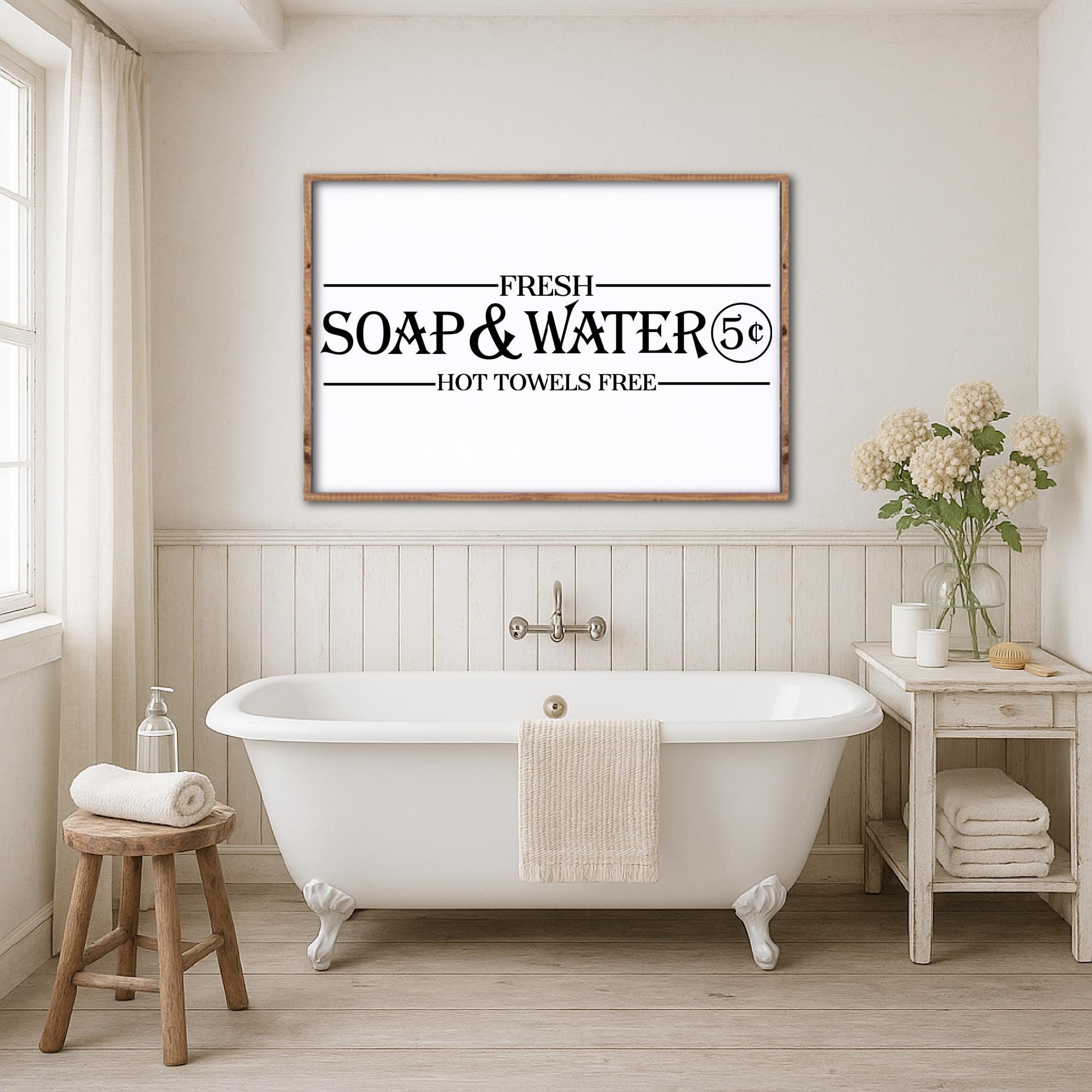 Fresh Soap and Water Sign, Farmhouse Bathroom Sign, Bathroom Wall Decor ...