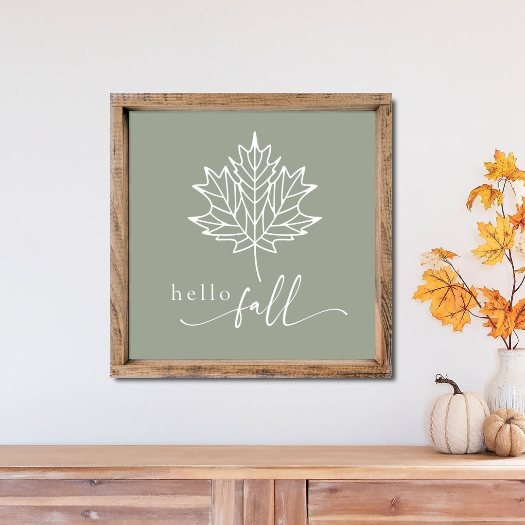 Hello Fall Wood Sign, Modern Farmhouse Fall Sign Decor, Farmhouse Fall ...
