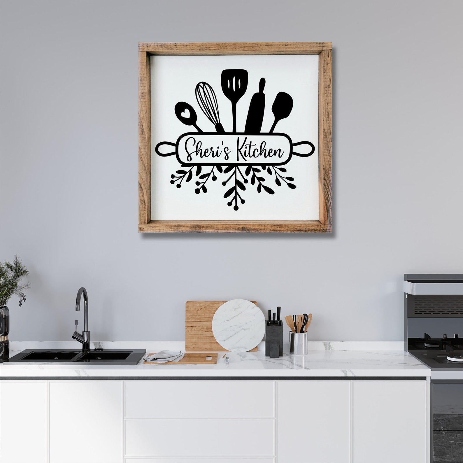 Personalized Kitchen Sign, Mom's Kitchen, Grandma's Kitchen, Custom ...