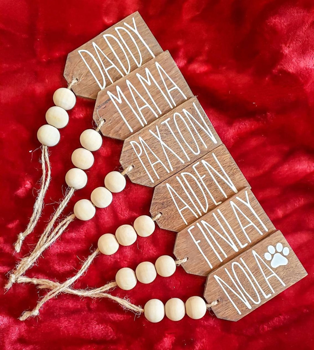 Christmas Stocking Tags, Farmhouse Stocking Tags, Wood Stocking Tags ...