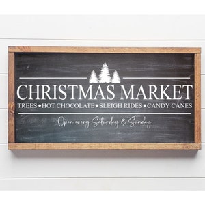 Christmas Market Sign, Farmhouse Christmas Tree Farm Sign, Christmas ...