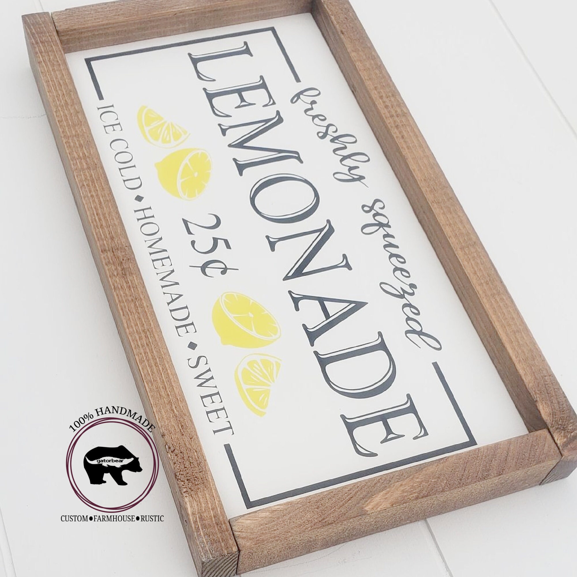 Lemonade Sign Farmhouse Lemonade Sign Lemon Decor Kitchen | Etsy