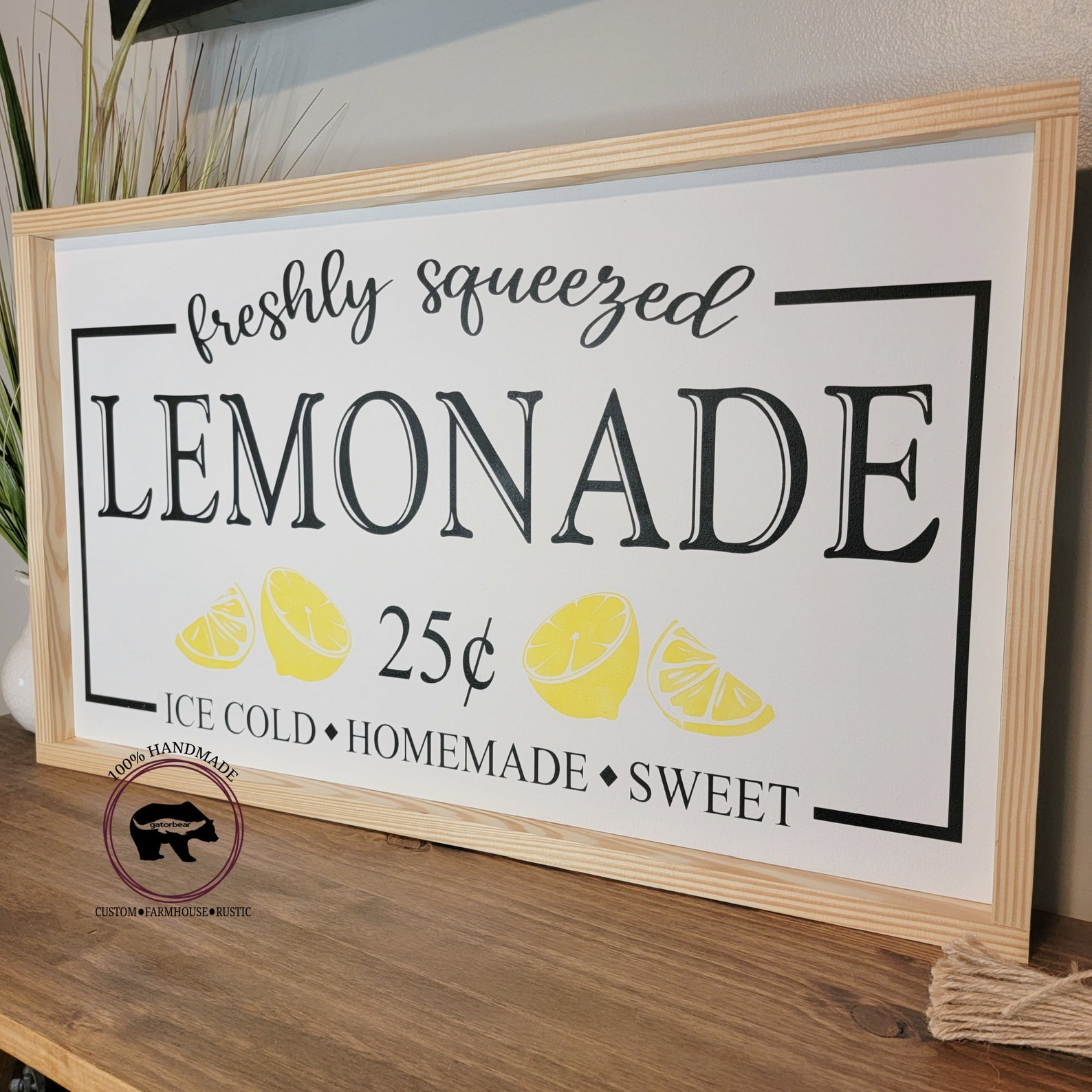 Lemonade Sign Farmhouse Lemonade Sign Lemon Decor Kitchen | Etsy