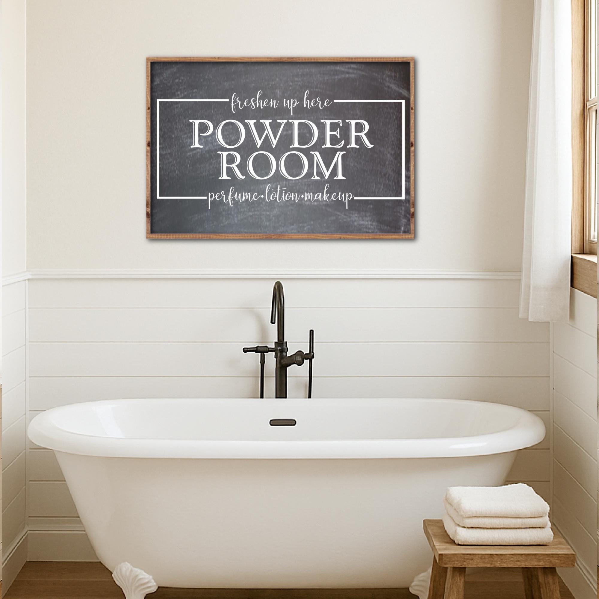 Powder Room Sign, Farmhouse Bathroom Sign, Half Bath Sign, Bathroom ...