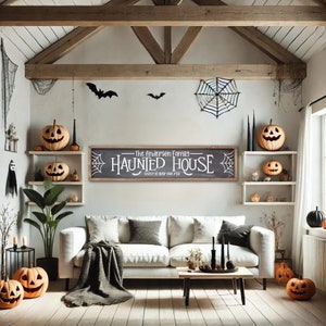 Personalized Haunted House Sign, Halloween Entryway Sign, Halloween ...