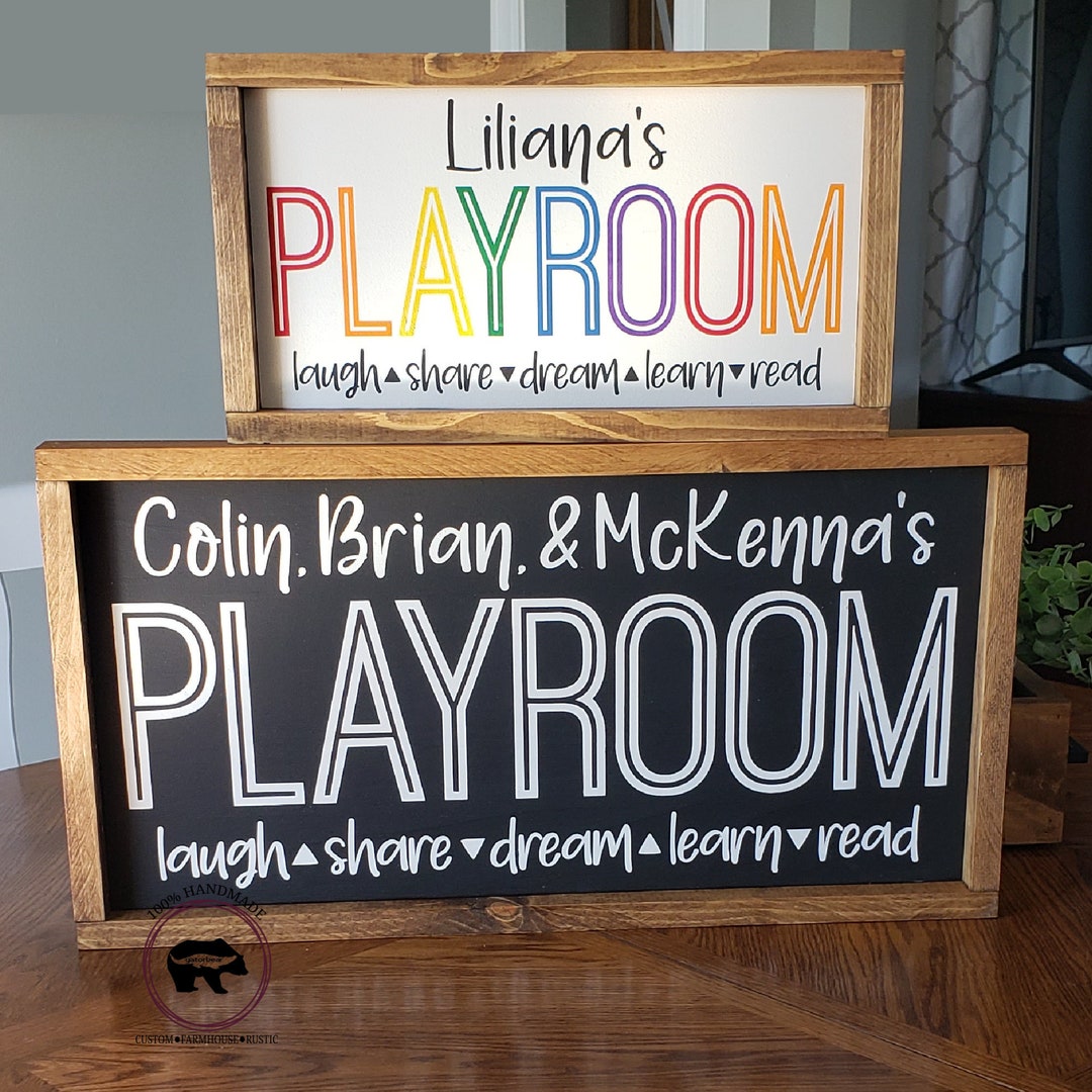 Personalized Playroom Wood Sign Custom Playroom Sign - Etsy