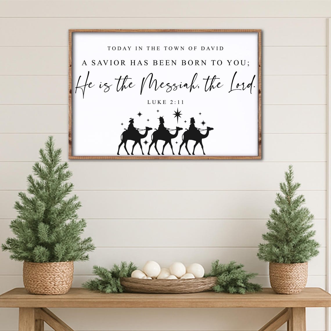 Luke 2:11 Christmas Scripture Sign, He is the Messiah Sign, Modern ...
