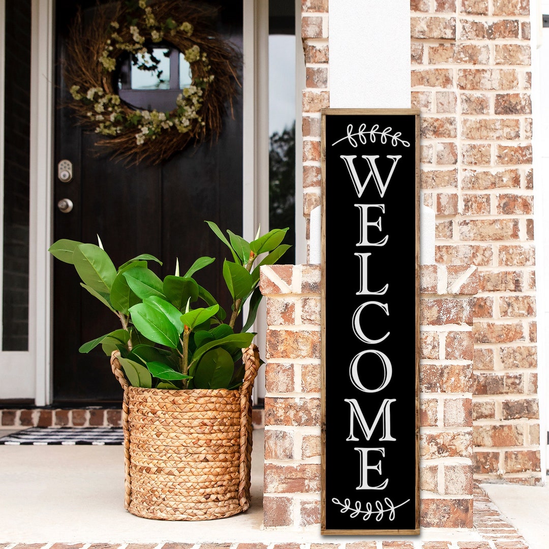 Welcome Porch Leaner Sign, Porch Sign, Front Door Decor, Farmhouse ...