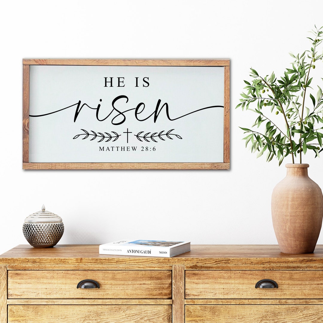 He is Risen Sign Resurrection Sign Farmhouse Easter Sign - Etsy