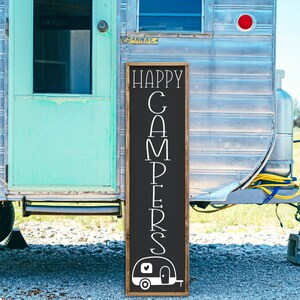 Happy Campers Welcome Sign, Camper Decor, Campsite Welcome Sign Decor ...