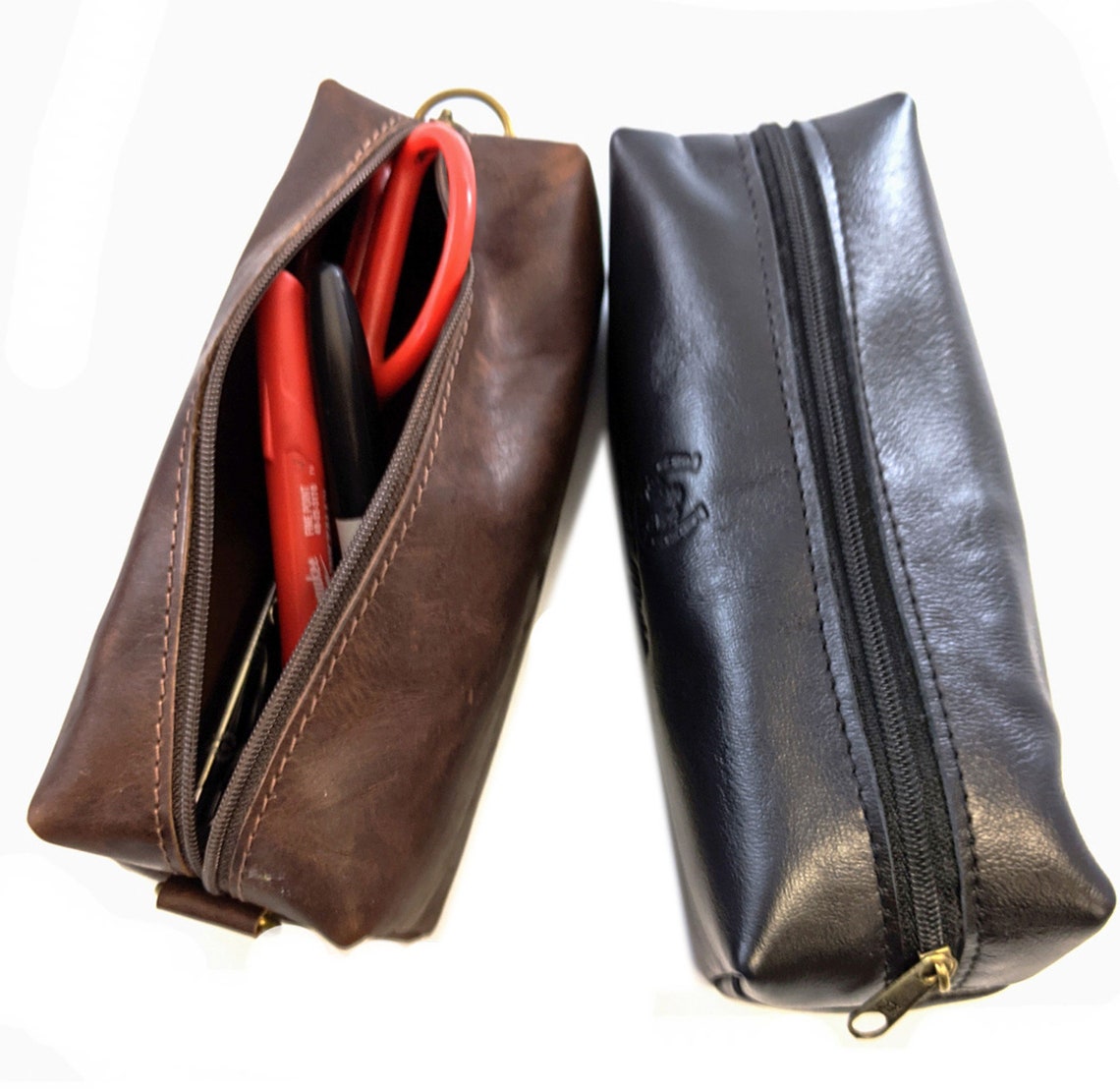 Top Quality Leather Zip Pen Case, Personalized Pencil Bag, High Quality ...