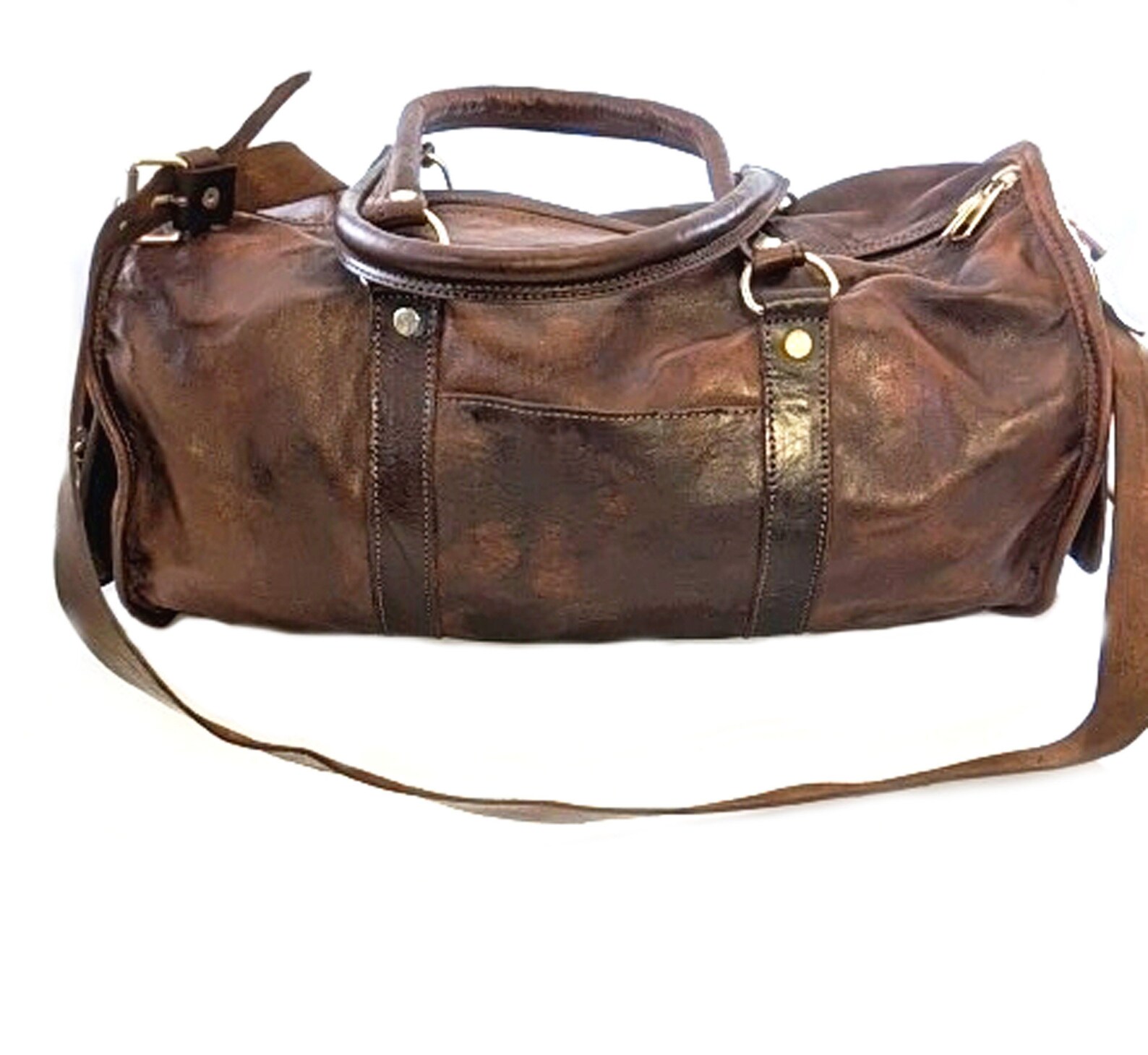 Lightweight Goat Skin Leather Vintage Hold All Weekender Bag - Etsy UK