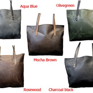 Vintage Aged Look Leather Shopper Bag With Stunning Colours Available ...