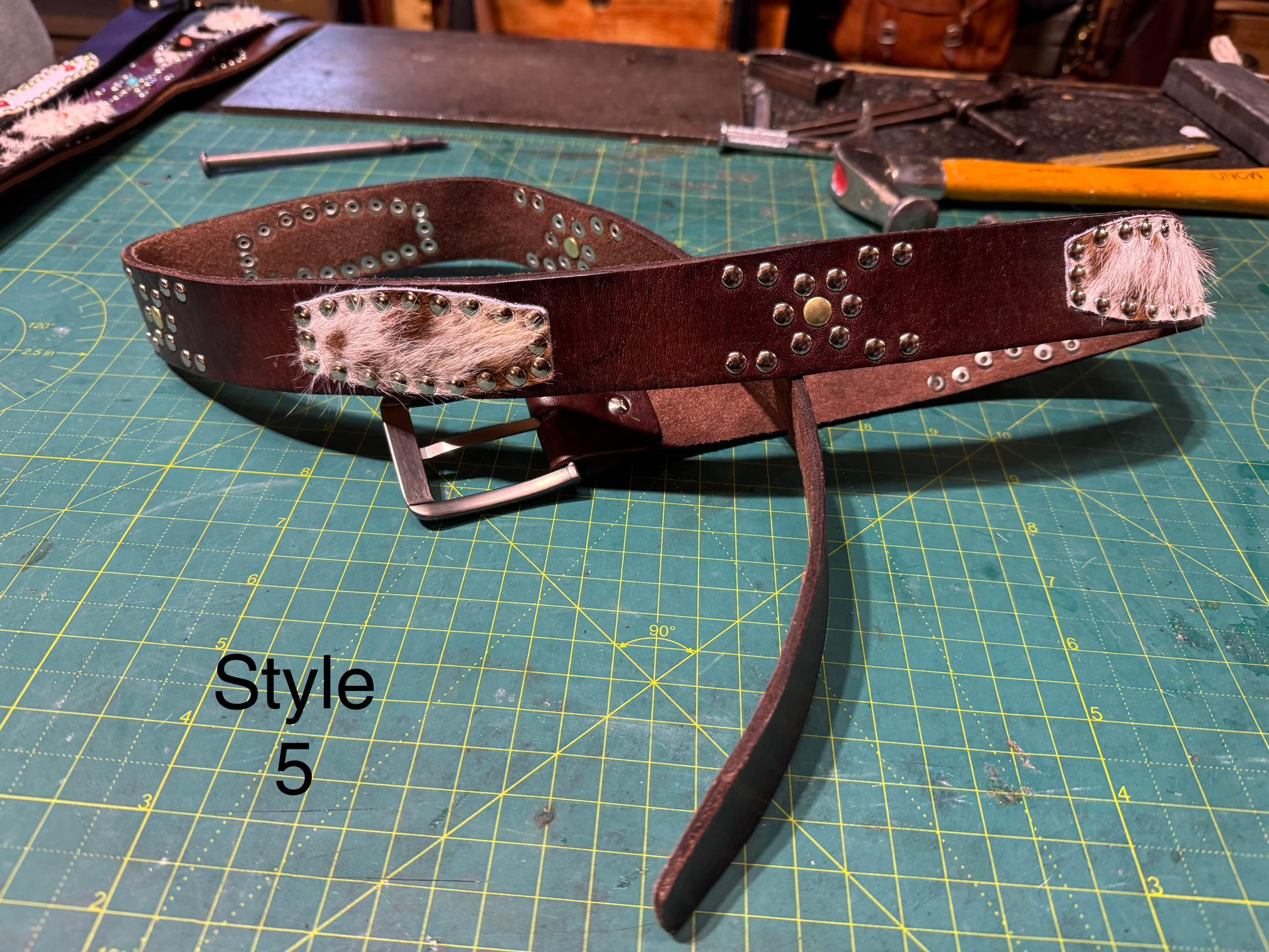Handmade Studded Rivet Unisex Western Cowboy Style Leather Belt - Etsy