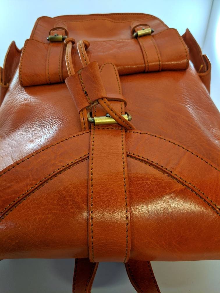 Large Spacious Outdoor Heavy Duty Leather Backpack - Etsy