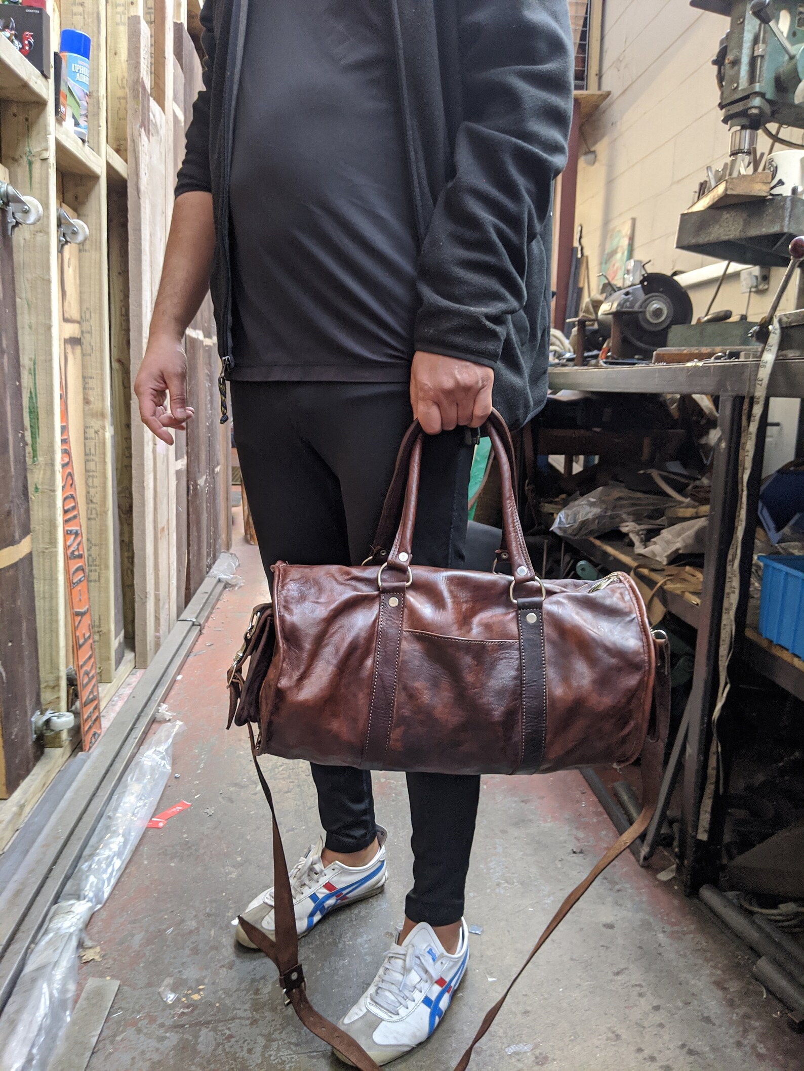 Lightweight Goat Skin Leather Vintage Hold All Weekender Bag - Etsy UK