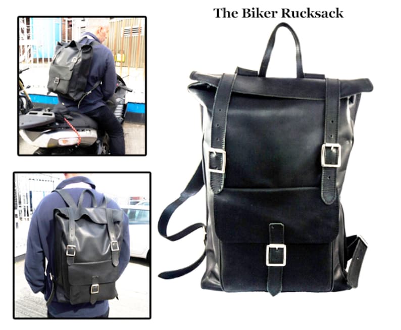 The Stylish Outdoor Weekend Biker Leather Backpack - Etsy