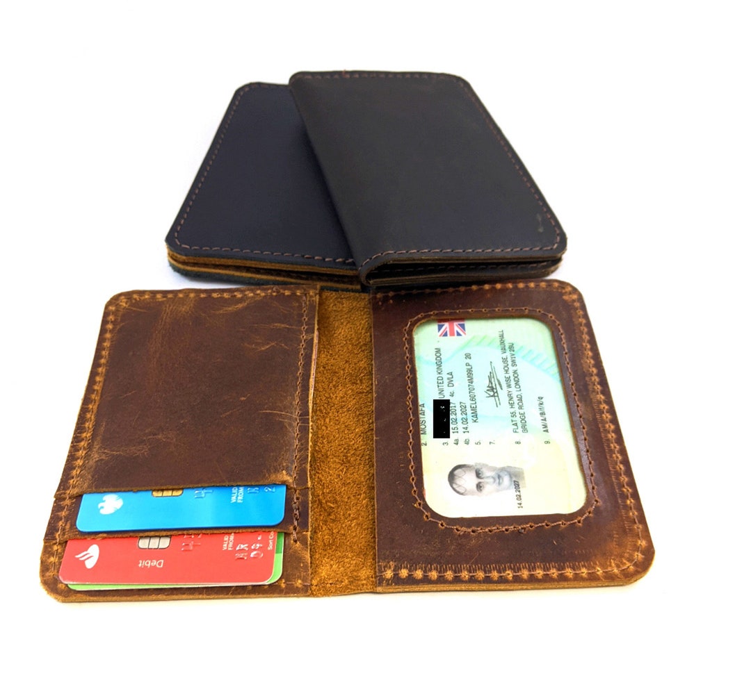 LEATHER ID CARD Wallet (personalised) - Etsy