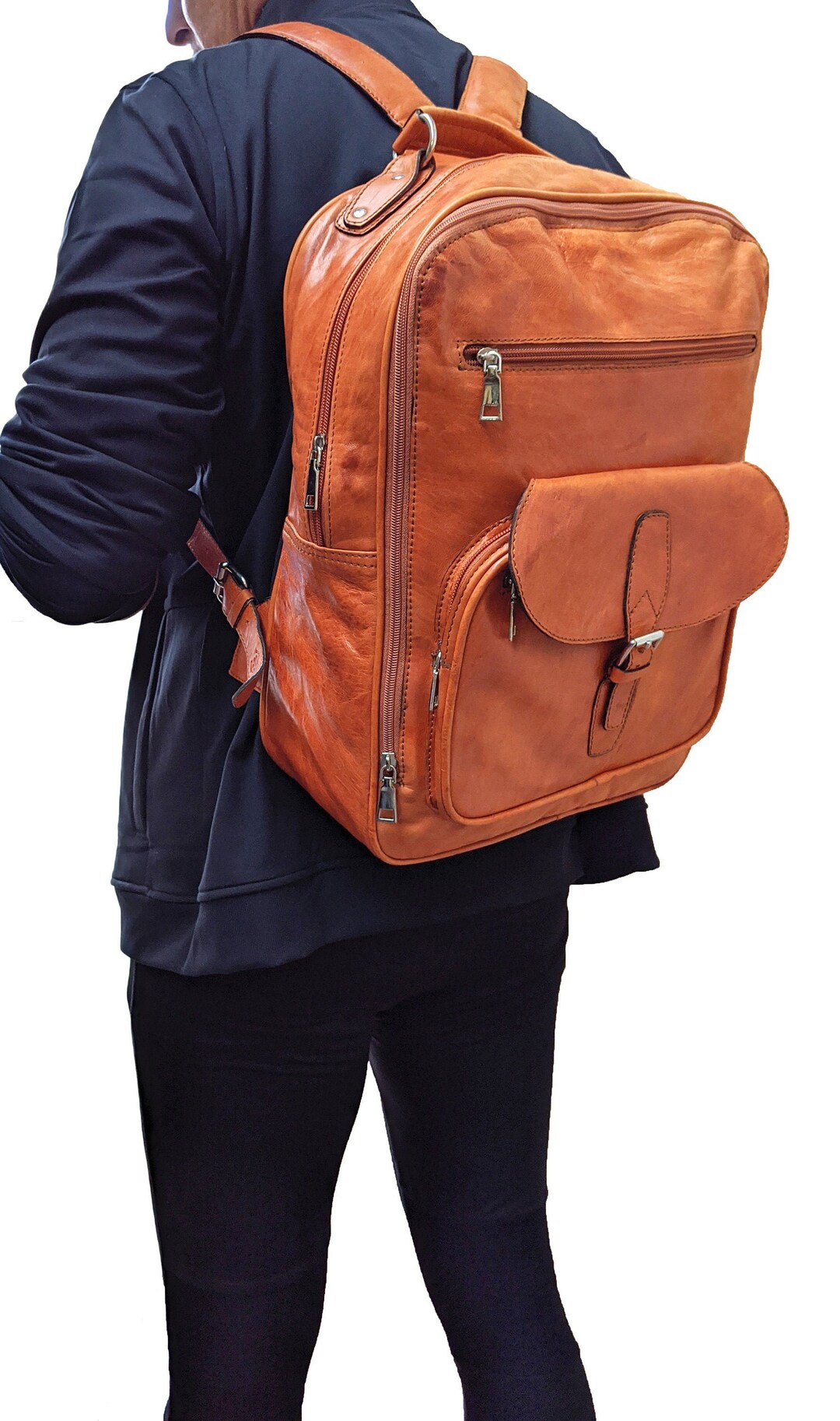 Explorer Deluxe Premium Leather Rucksack in Light Tan - Etsy UK