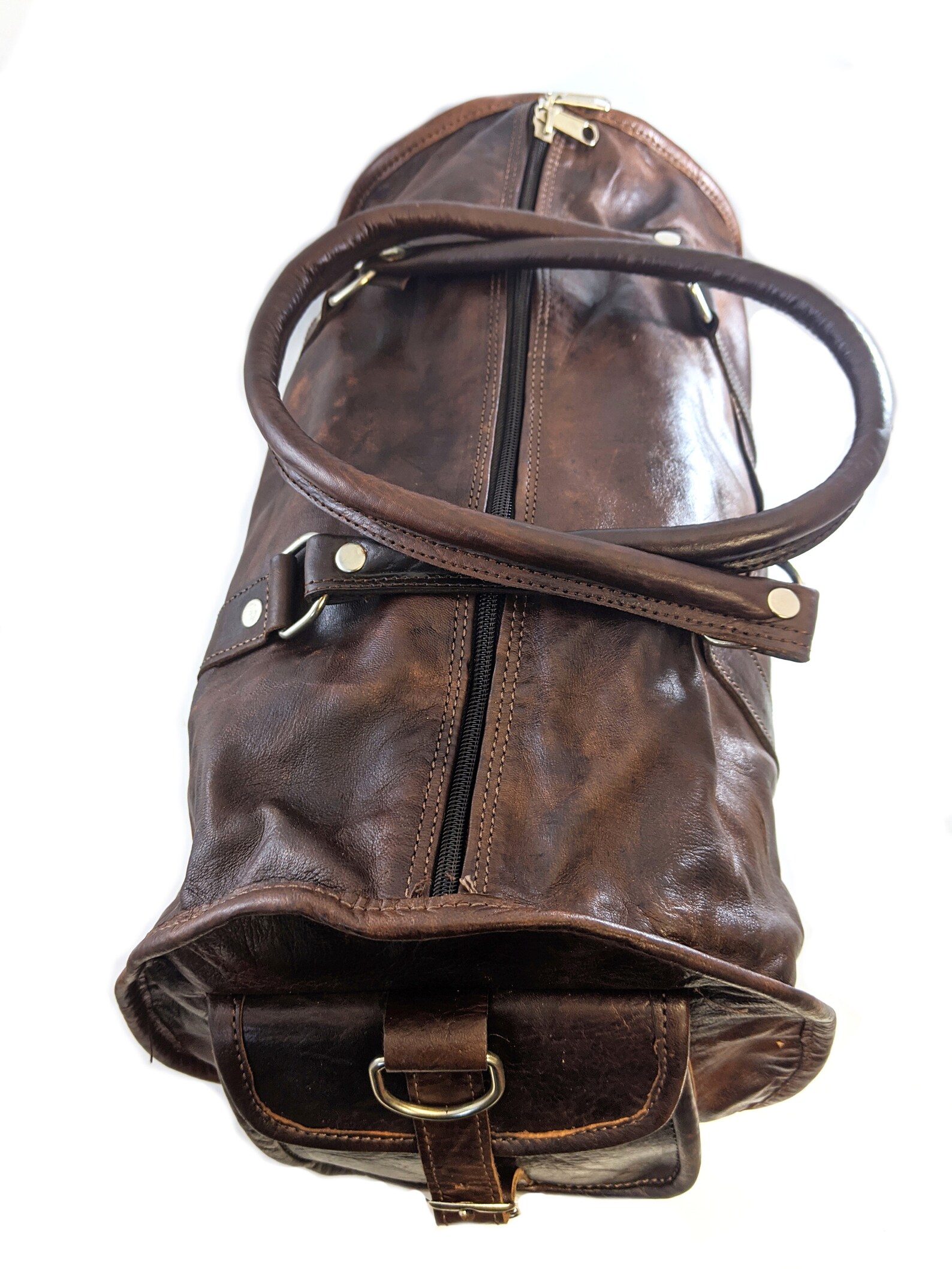 Lightweight Goat Skin Leather Vintage Hold All Weekender Bag - Etsy UK