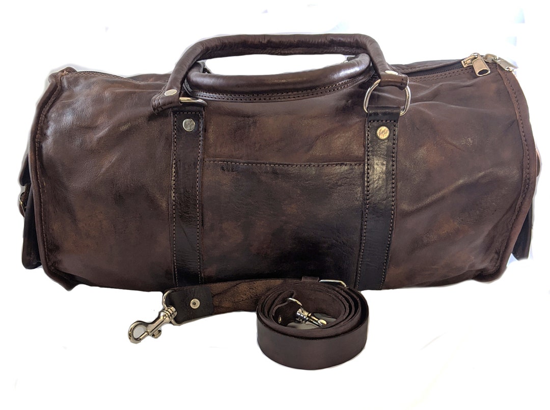Lightweight Goat Skin Leather Vintage Hold All Weekender Bag - Etsy UK