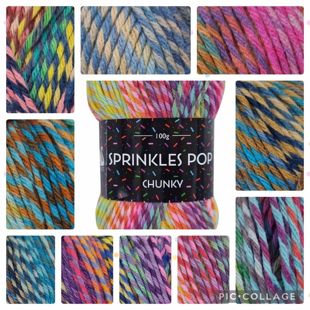 Cygnet Sprinkles Pop Chunky Yarn Premium Acrylic Knitting Crochet Wool ...