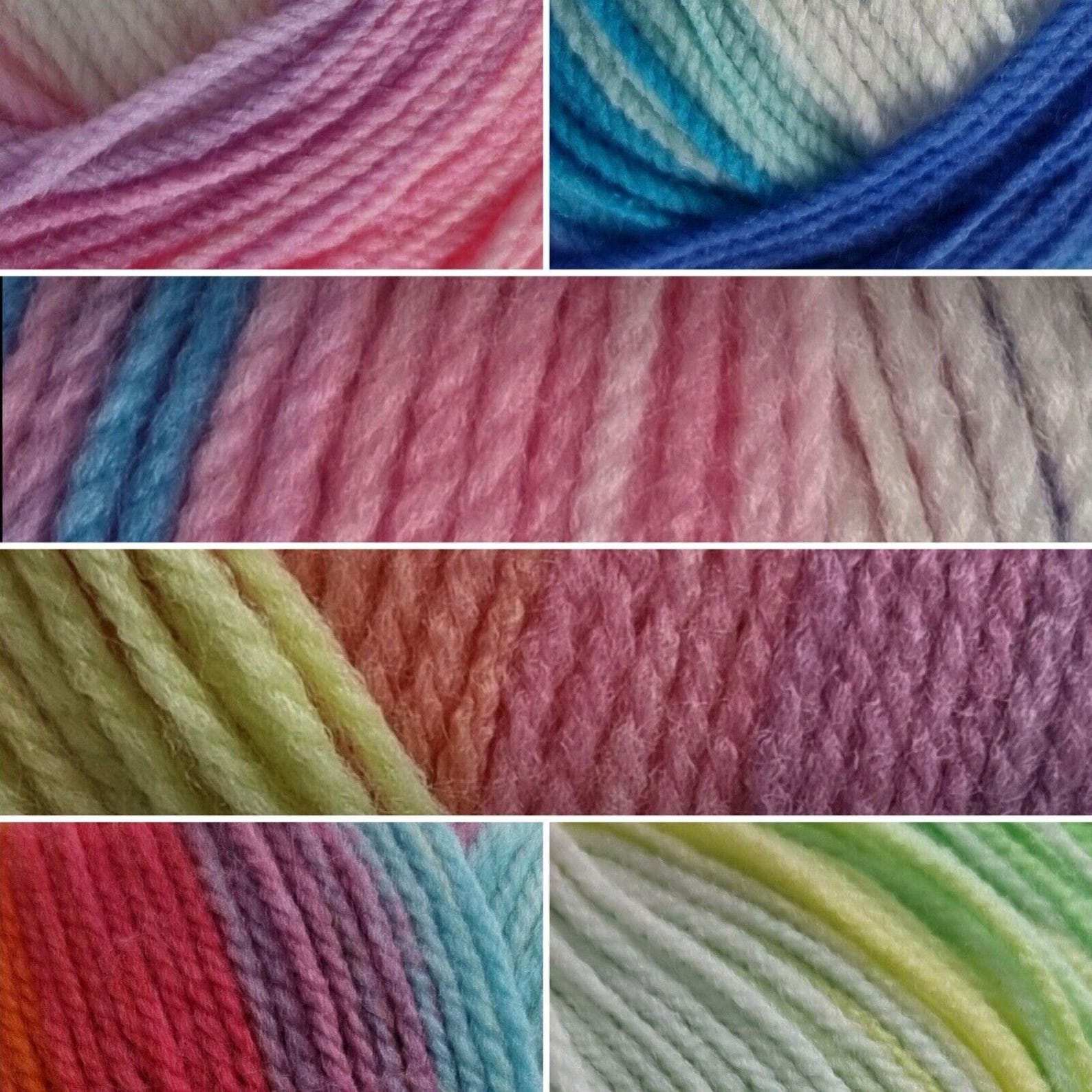 Cygnet Baby Colour Soft Dk Knitting Yarn / Wool - 100G - Self Striping ...