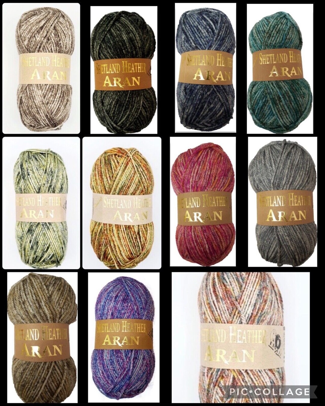 Woolcraft Shetland Heather Aran Soft Knitting Yarn / 25% Wool 100g ...