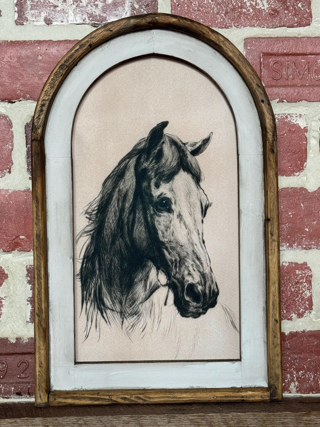 Framed Vintage Horse Sketch Wild West Wall Print Western Framed Art ...