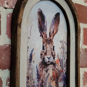 Framed Bunnies Wall Art Arch Window Framed Rabbits Decor Spring ...