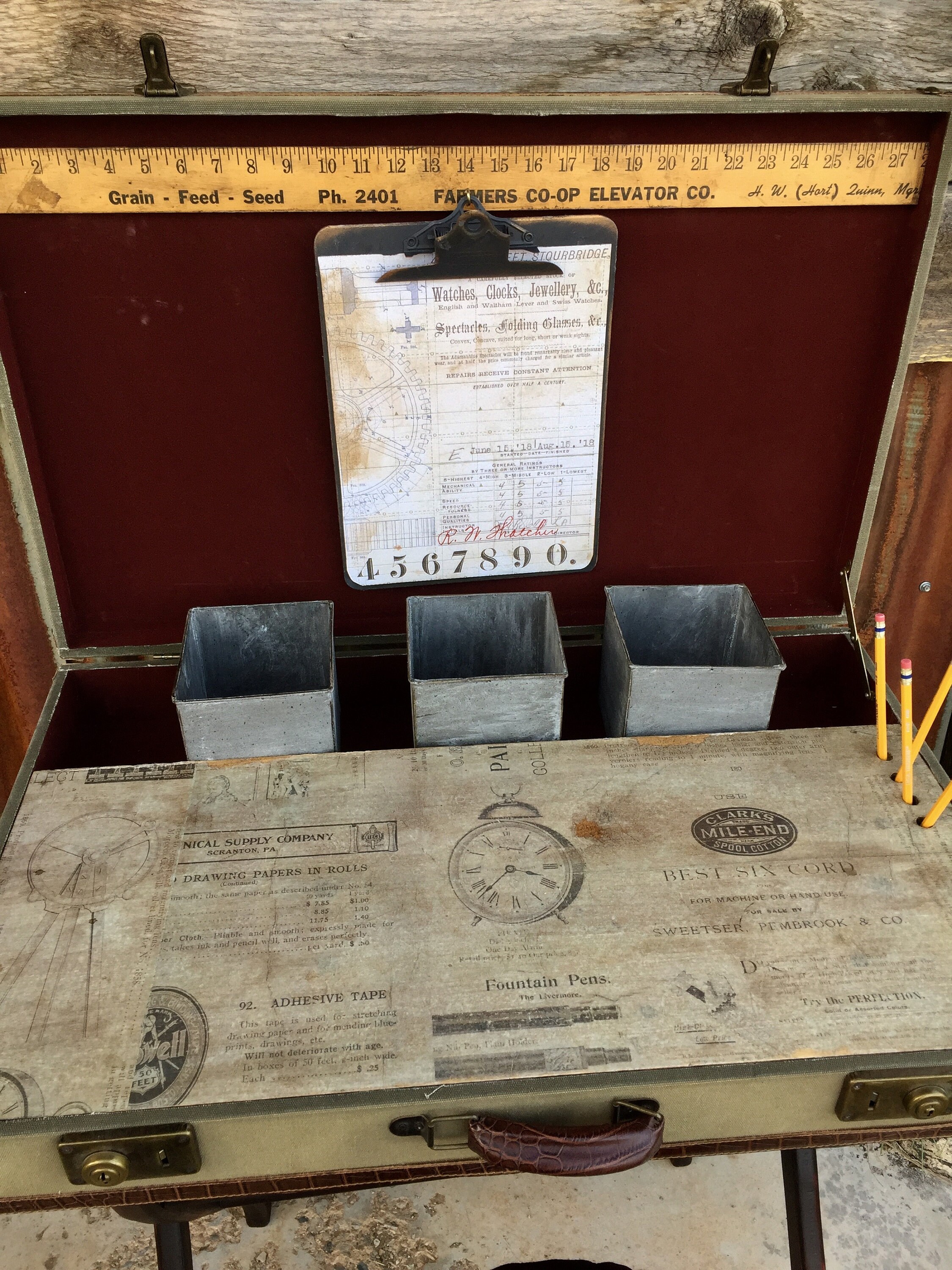 Vintage suitcase table vintage desk writers desk vintage | Etsy