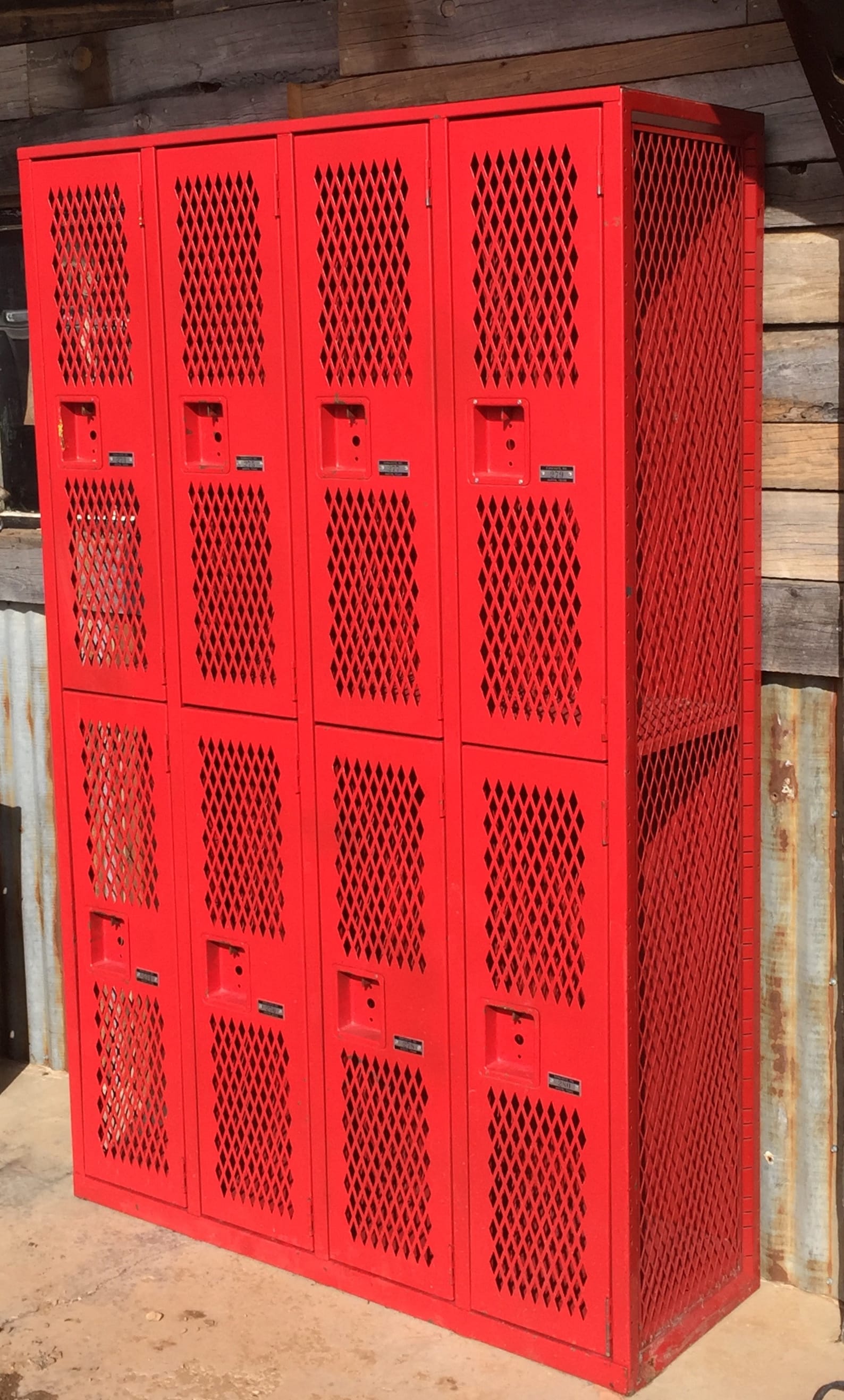 Vintage School Lockers Red Caged Gym Locker Imdustrial Metal - Etsy