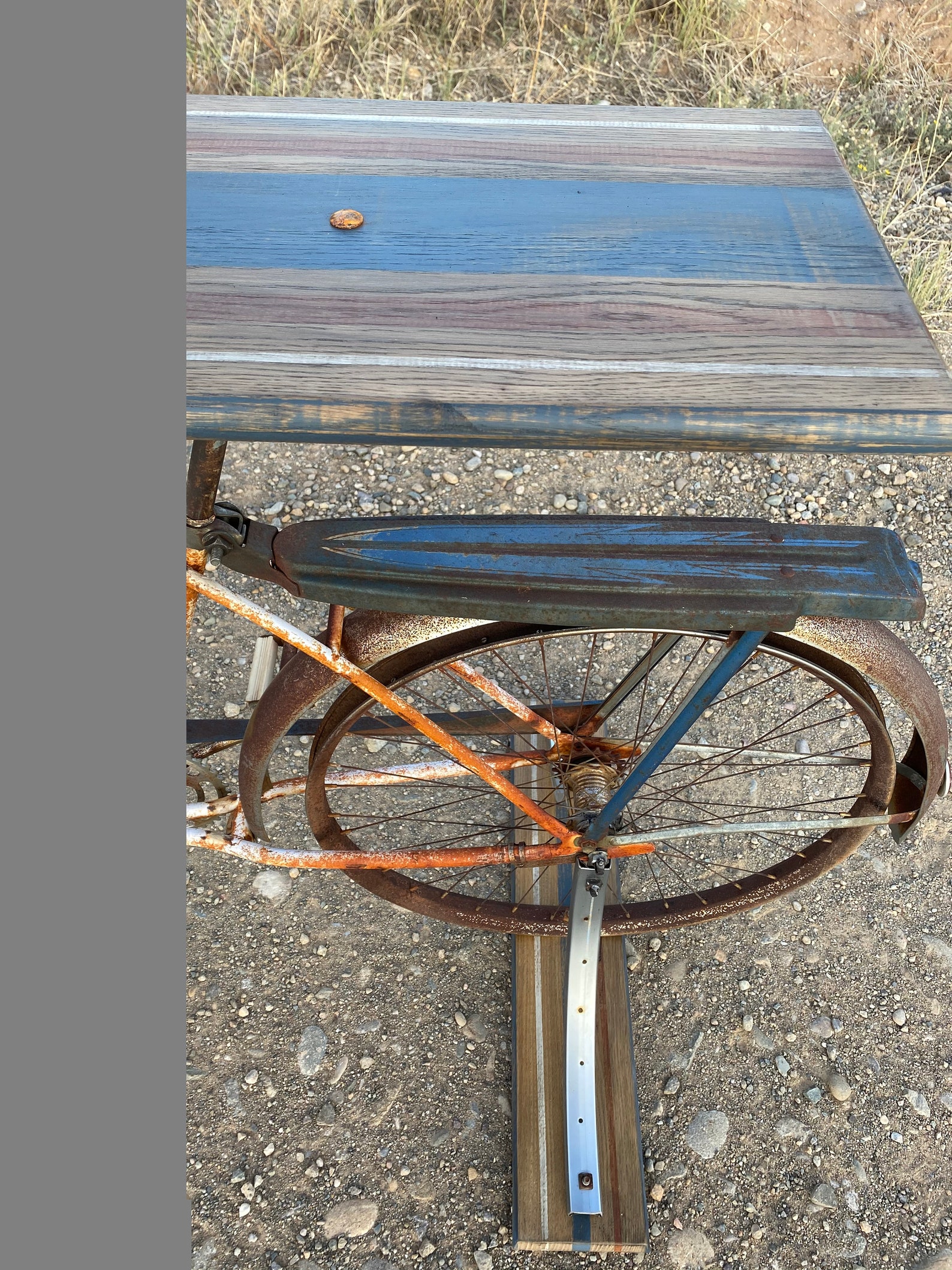 Repurposed Vintage Bike Table Industrual Sofa Table Farmhouse | Etsy