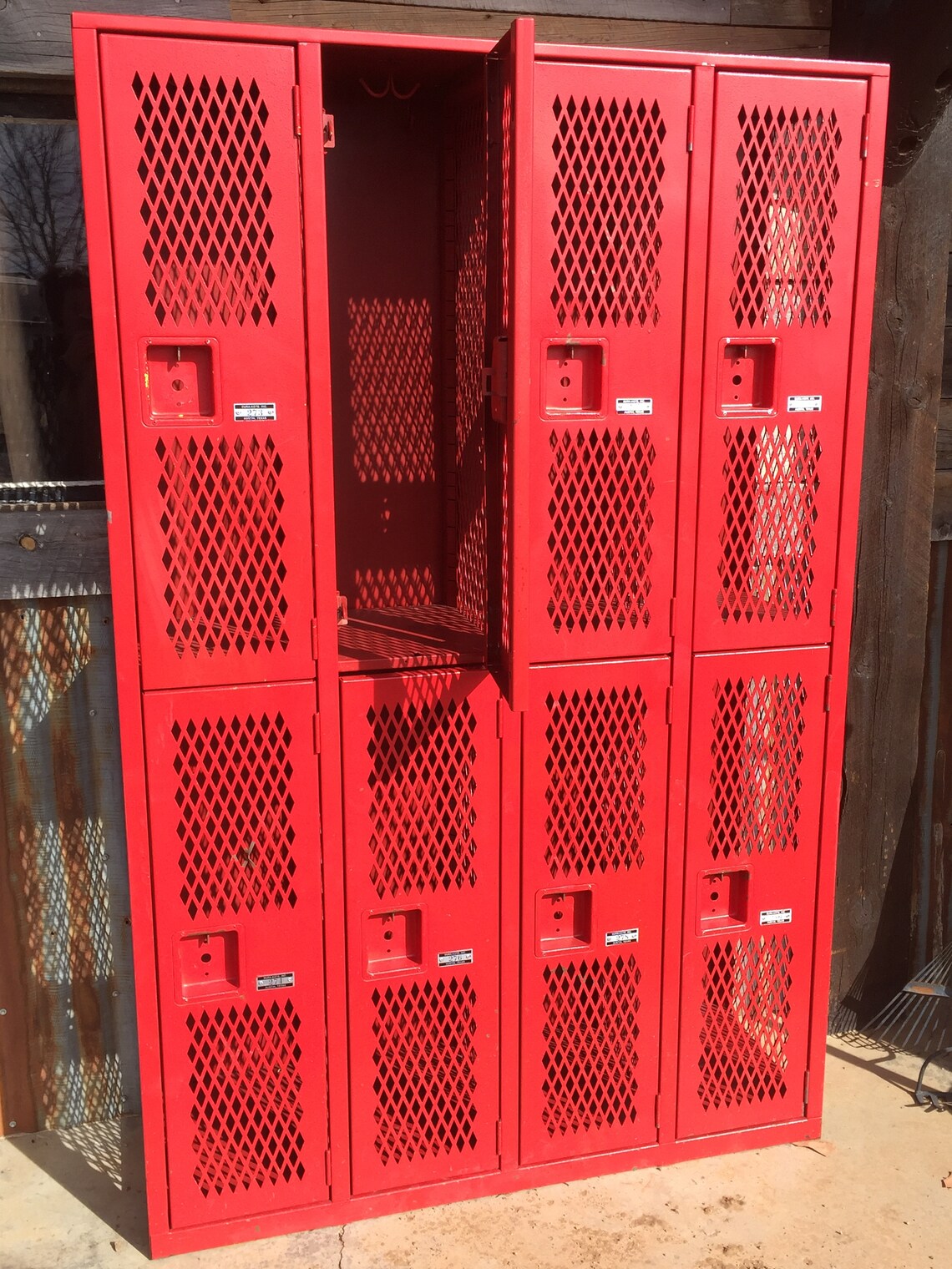 Vintage School Lockers Red Caged Gym Locker Imdustrial Metal - Etsy