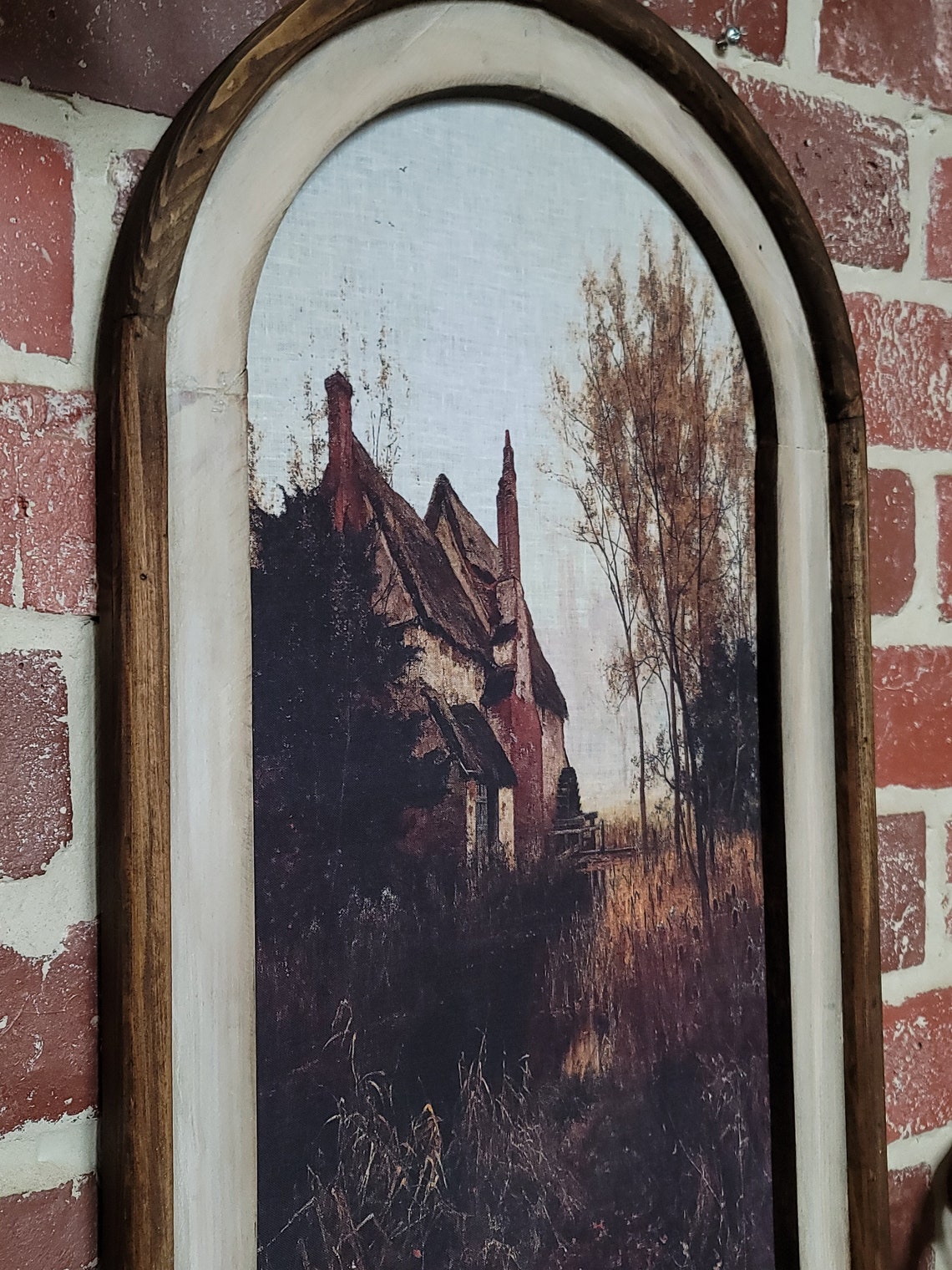 Framed Antique Autumn Painting Print Vintage Rustic Moody Wall Decor ...