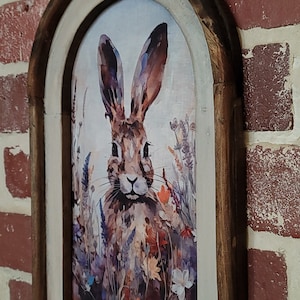 Framed Bunnies Wall Art Arch Window Framed Rabbits Decor Spring ...