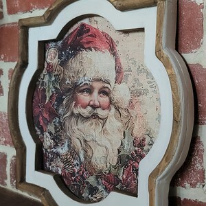 Vintage Santa Wall Art Christmas Wall Decor Santa Christmas Wall Art ...