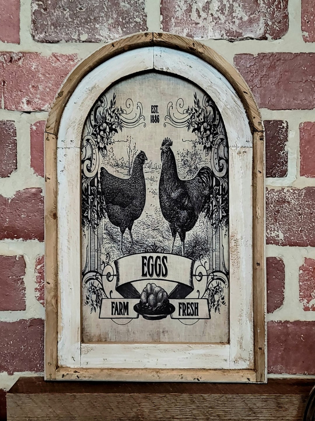 Vintage Chicken Wall Art Framed Farmhouse Wall Decor Wall Hanging Farm ...
