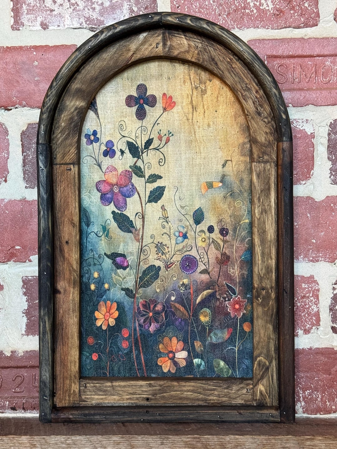 Arch Frame Watercolor Wildflower Field Landscape Dark Academia Floral ...