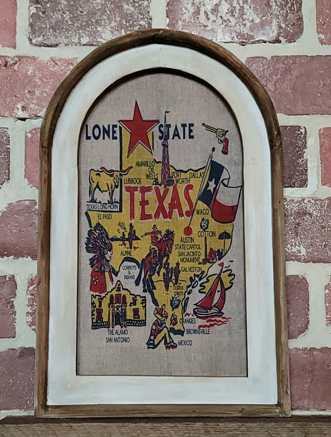 Texas Map Wall Art Vintage Wild West Print Western Framed Art Vintage ...