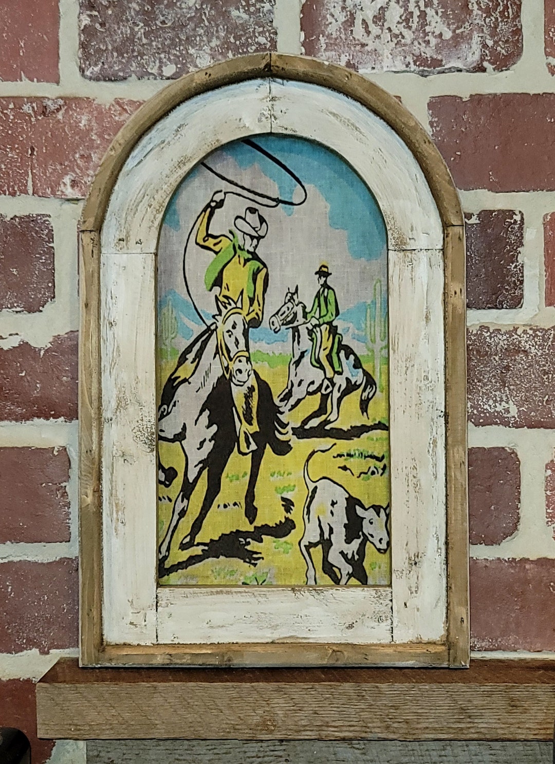 Cowboy Wall Decor 14x22 Equestrian Wall Art Western Framed Art Vintage ...